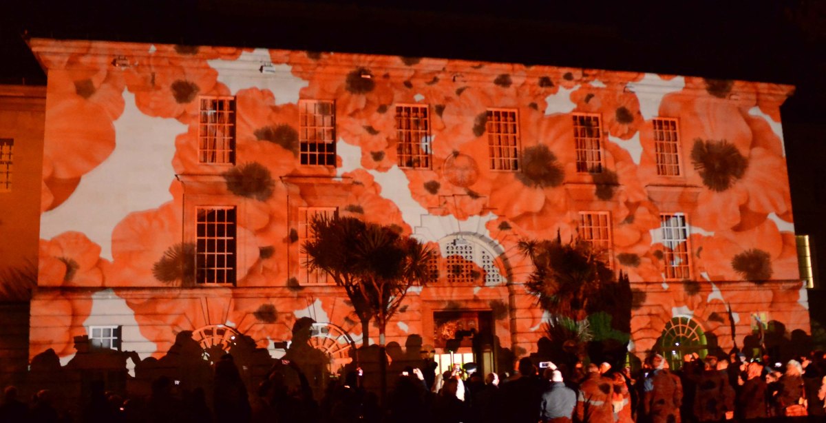 VIDEO AND PICTURES: Display of falling poppies lights up County Hall ...