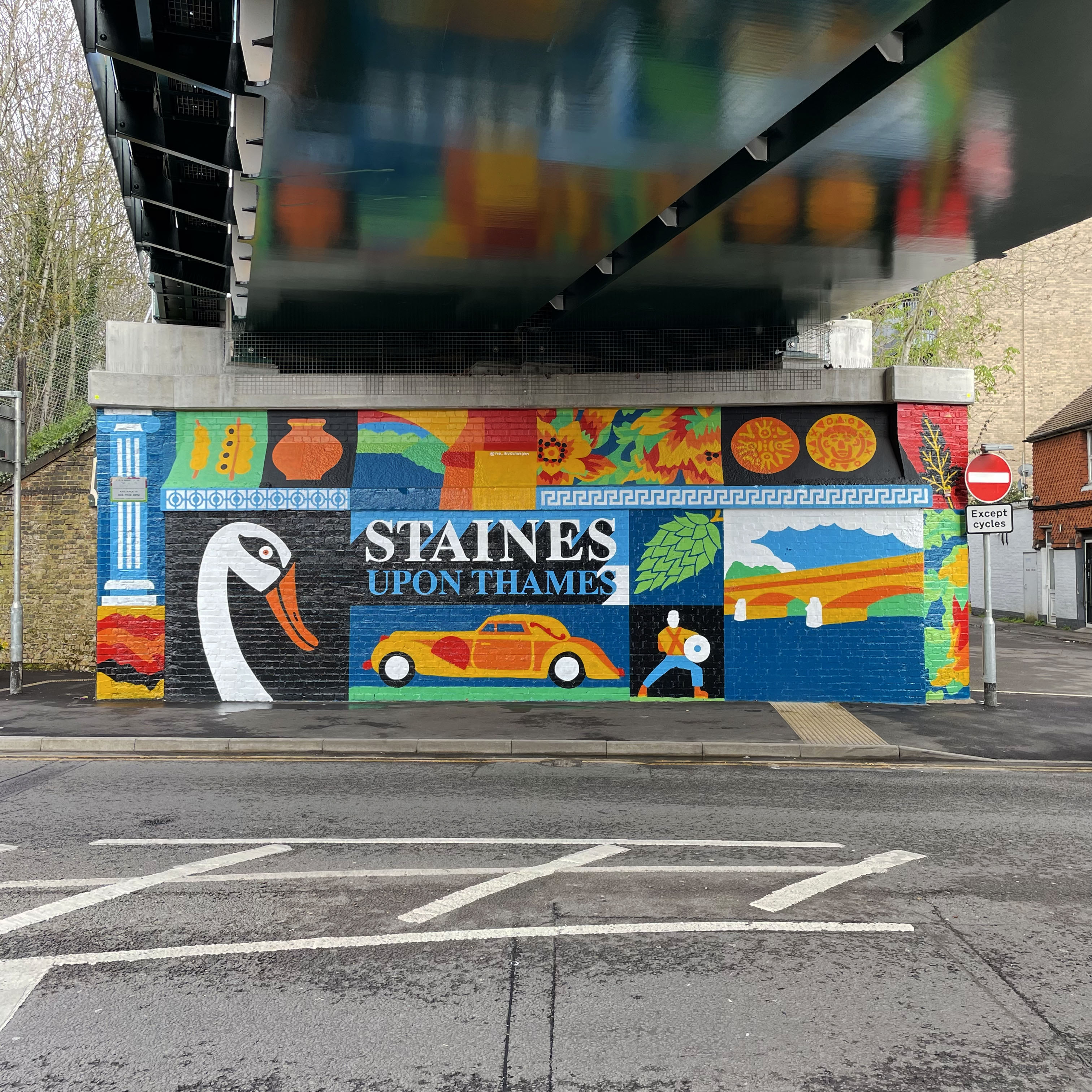 Surrey County Council reveals new murals under Iron Bridge in Staines ...